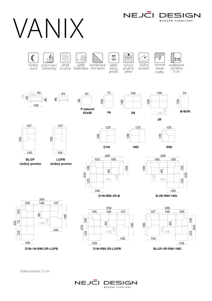 VANIX rohová sedací souprava :: NEJČI nábytek